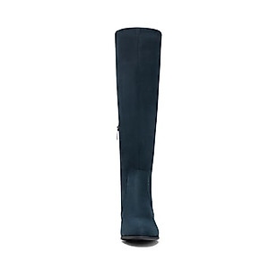 DREAM PAIRS Women's Chunky Heel Knee High and Up Boots,Size 10,DARK/BLUE,MIDLEG