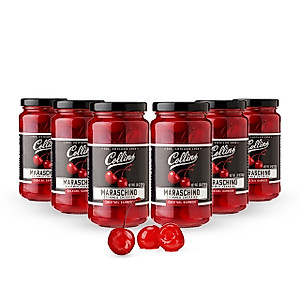Collins 10 oz Cocktail Cherries, 10 Ounce, Stemmed Garnishes, Black