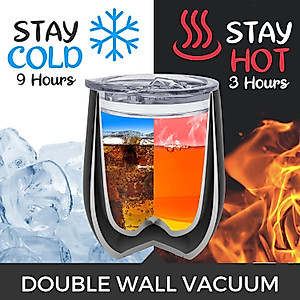 Funny Possum Gifts for Women & Men, Unique Gifts for Possum Lover, Possum 12oz Wine Tumbler with Spill-Proof Lid, Opossum Gifts, Gift Box Included - Let's Eat Trash And Get Hit By A Car