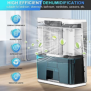 MORFY Dehumidifiers for Room, 85 OZ Water Tank (700 sq.ft) Dehumidifiers for Home Bathroom, Bedroom with Auto Shut Off and Drain Hose, Small Dehumidifier Quiet for Wardrobe,Closet,Trailer,RV