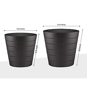 Luxuriaz Small Trash Can (1.3 Gallons), Dorm Trash Can, Heavy Duty Dust Bin, Mini Garbage Can for Bedroom, Plastic Wastebasket, Bathroom Wastebasket (Black) Round Paper Trashcan, Office Trash Can