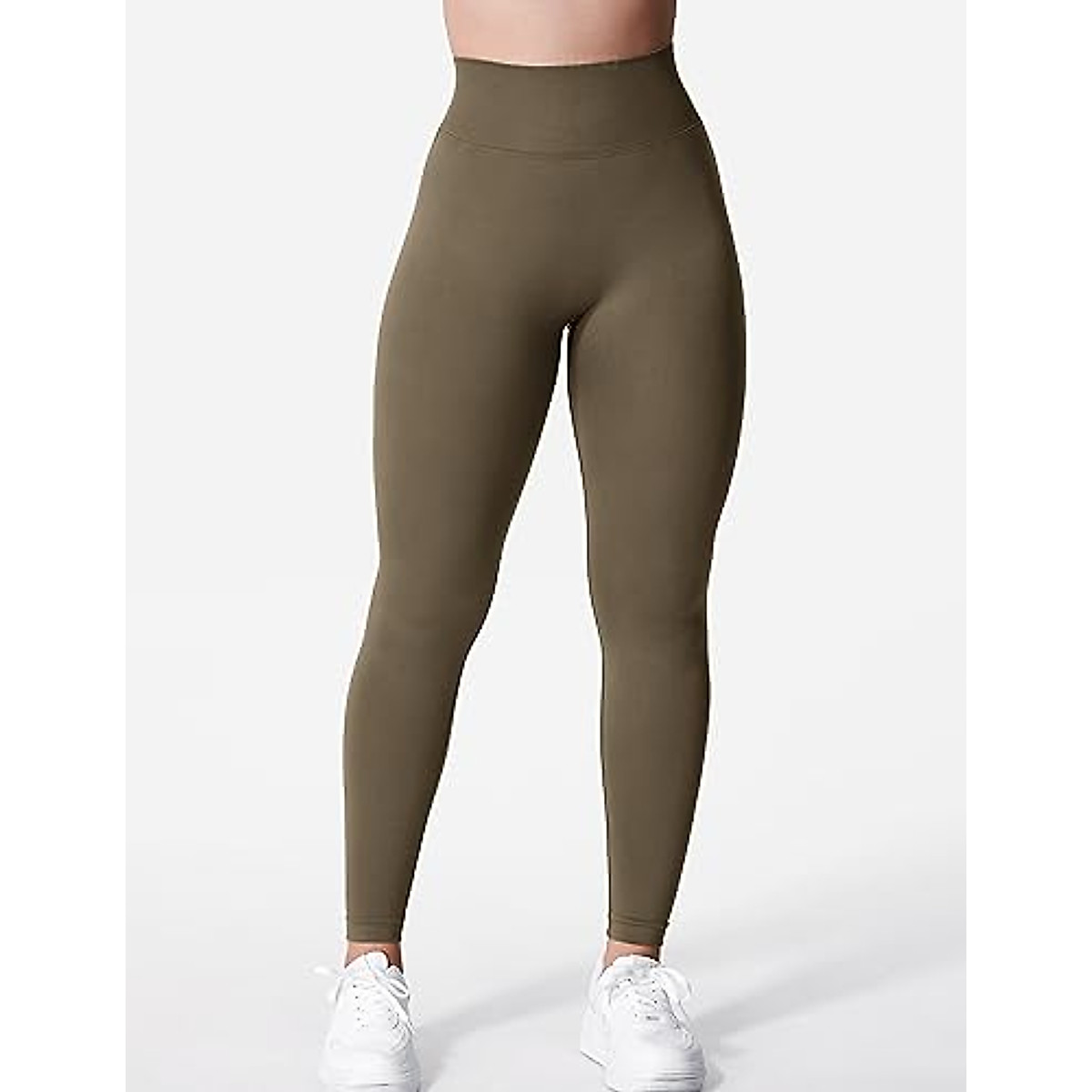 YEOREO Liz Scrunch Workout Leggings for Women High Waisted Butt Lifting V Back Waist Seamless Gym Yoga Leggings Coffee L