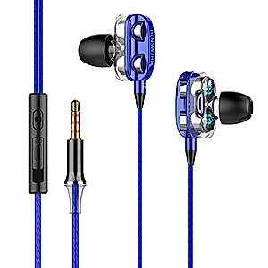 Gazechimp Earbuds Ear Buds Stereo Earphones in-Ear Headphones Earbuds with Microphone Mic and Volume Control Noise Isolating 3.5MM Ear Buds for Android, Blue
