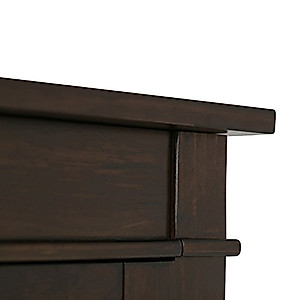 SIMPLIHOME Carlton SOLID WOOD 54 Inch Wide Transitional TV Media Stand in Dark Tobacco Brown for TVs up to 60 Inches, For the Living Room and Entertainment Center