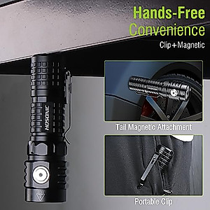 HOSONIC EC11 Rechargeable Mini Flashlight with Magnet, 1975 Lumens Pocket EDC Flashlights, 7 Modes Super Bright Small LED Flash Light with Clip, IP68 Waterproof