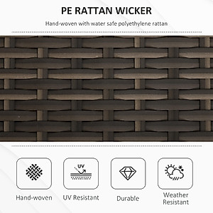 Outsunny 27 Gallon Patio Wicker Storage Bench, Outdoor PE Rattan Patio Furniture, 2-in-1 Large Capacity Rectangle Garden Storage Box with Handles and Cushion, Red