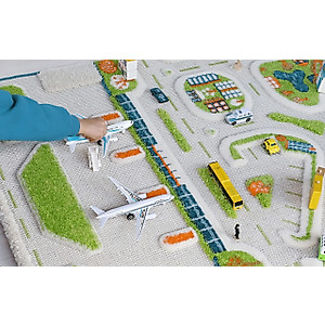 IVI Mini City Thick 3D Kids Play Mat Rug, 71" L x 53" W, Non-Toxic, Stain Resistant, Educational Montessori Activity Toys for Kids