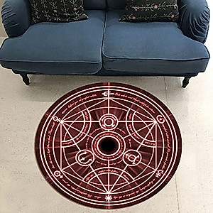 Full Metal Transmutation, Circle Cool, Japanese Anime Manga, Floor Rug, Anime Rug, Doormat, Anime, Chair Mats, FMA Transmutation, Anime Rugs (3.6 ft / 43" / 110 cm)