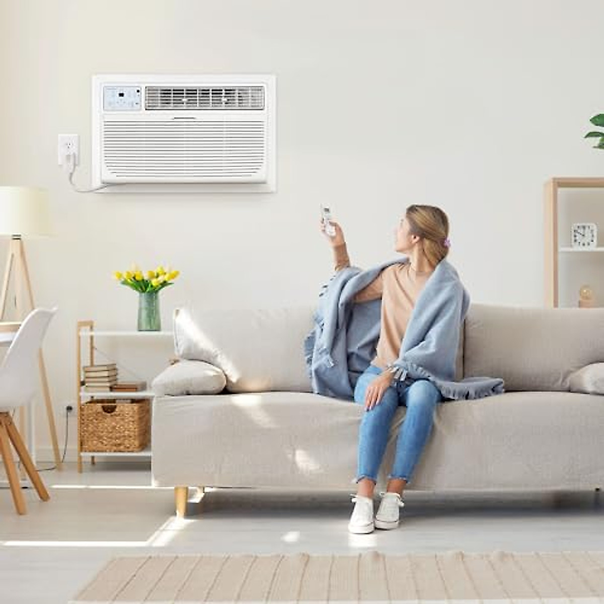Keystone 12,000 BTU 230V Wall Mounted Air Conditioner & Dehumidifier with Remote Control - Quiet Wall AC Unit for Bedroom, Bathroom, Nursery, Medium Sized Rooms up to 550 Sq.Ft.