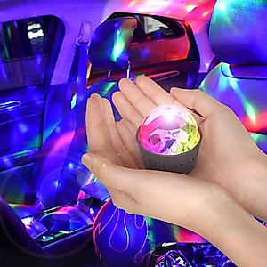 Mini Disco Light,Sound Activated Multi-Coloured Disco Ball Light USB Rechargeable Battery Disco Lights for Parties,Car Disco Ball,Disco Lights for Parties,Christmas Lights