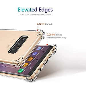 Galaxy Note 8 Case Crystal Clear Shockproof Bumper Protective Cell Phone Case for Samsung Galaxy Note 8 Transparent Back Covers for Men Women Boys Girls Flexible Slim Fit Rubber Silicone Gel