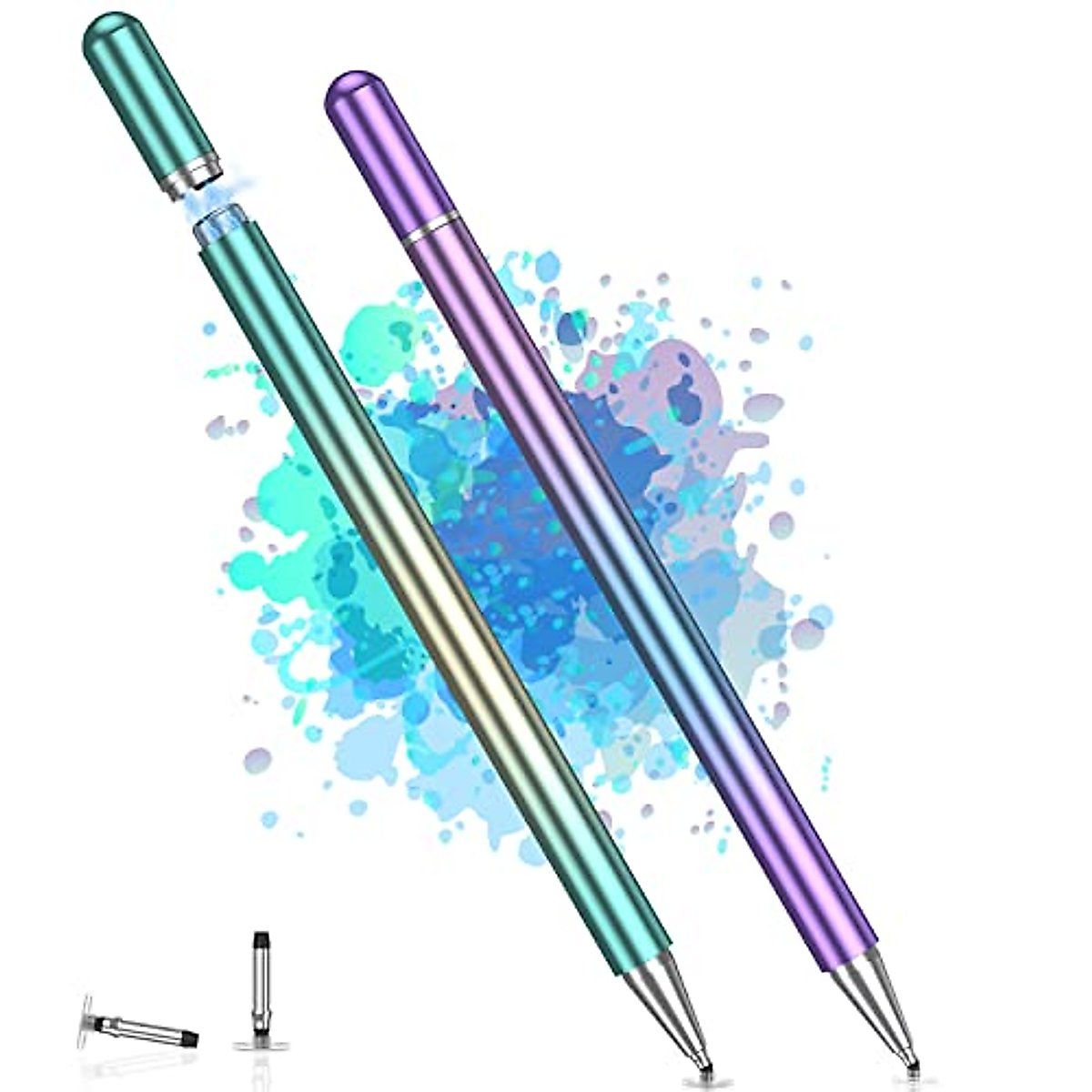 Stylus Pens for Touch Screens, High Precision Disk Stylus Pen for iPad with 2 Replaceable Tips Compatible with iPad/iPhone/Android/Tablet and All Universal Touch Screen Devices