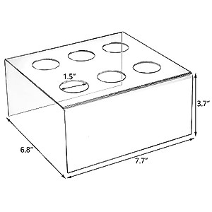 Hedume 2 Pack 6 Holes Acrylic Ice Cream Cone Holder Stand, Clear Ice Cream Crisp Tube Cone Display, Cupcake Stand, Acrylic Cone Holder for Wedding, Baby Shower, Birthday Party, Anniversary, Christmas