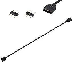 Besvalo ARGB Extension Cable 3 Pin, ARGB Interface Extension Cable, 5 V 3-Pin Connector Hub, 12 Inches, 1-1
