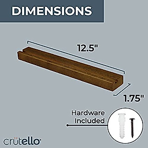 Crutello 8 Pack Vinyl Record Display Shelf - Espresso Wooden Wall Mounted Record Holder Shelf - Pack of 8
