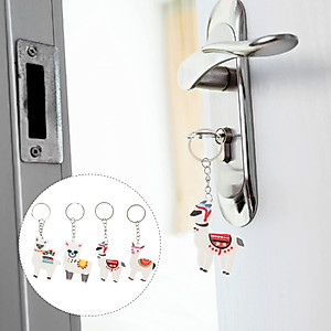 SEWACC 12 Pcs Llamas Alpaca Keychain Cute Cartoon Animal Key Ring PVC Keyring Pinata Stuffers Creative Key Holder for Kids Alpaca Themed Party Favors