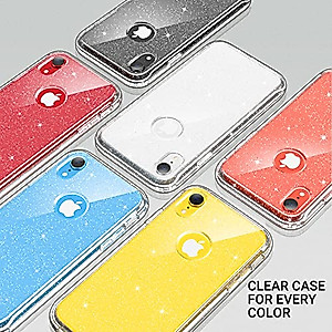 ULAK Compatible with iPhone XR Case Clear Glitter for Women Girls, Hybrid Hard PC Back Cover with Protective Bumper Anti-Scratch Shockproof Phone Case for iPhone XR 6.1 inch, Sparkle