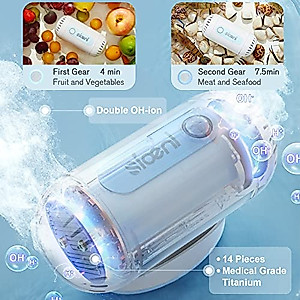 Sioenl Fruit and Vegetable Washing Machine - Dual-Core Fruit Cleaner Device in Water, Kitchen Gadgets Capsule Pesticide Purifier with OH-ion Purification Technology for Deeply Clean