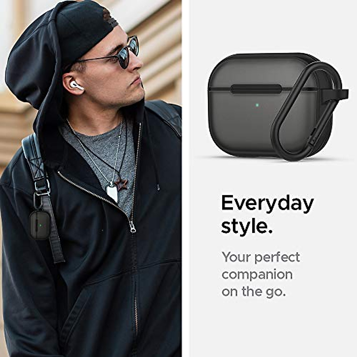 CYRILL Color Brick Designed for Apple Airpods Pro Case Cover for Men, PC case + TPU Bumpers - Matte Black