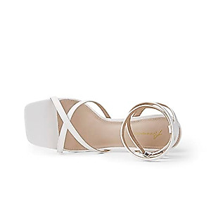 Arromic White High Stilettos Heeled Sandals for Women Strappy Square Toe Heel Open Toe Heels Dressy Wedding Shoes Pumps Sandals