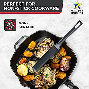 Mueller EuroPhoria Series Spatula, Heat Resistant Nylon Kitchen Turner, Cooking Utensils for Flipping Pancakes, Eggs, Burgers, Crepes and More, Perfect for Nonstick Cookware, Grey