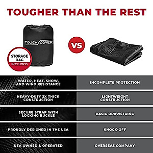 Tough Cover Premium Zero-Turn Mower Cover Heavy Duty 600D Marine Grade Fabric, Universal Fit Lawn Mower Covers, Protects Against Water, UV, Dust, Dirt, Wind for Outdoor Protection (Black)