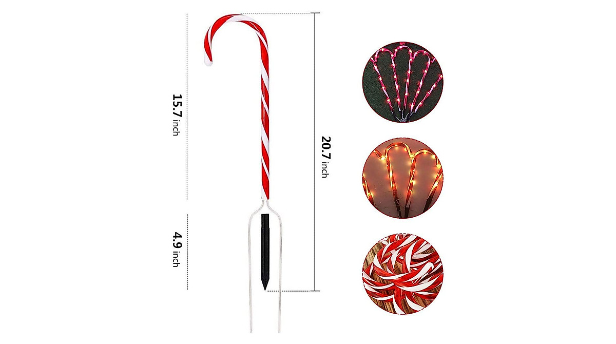 21-Inch Candy Cane Christmas Lights - 10 Pack