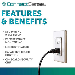 ConnectSense Smart In-Wall Outlet, WiFi Connected Electrical Smart Wall Socket That's Compatible With Amazon Alexa, Apple HomeKit Siri and Google Assistant (15A)