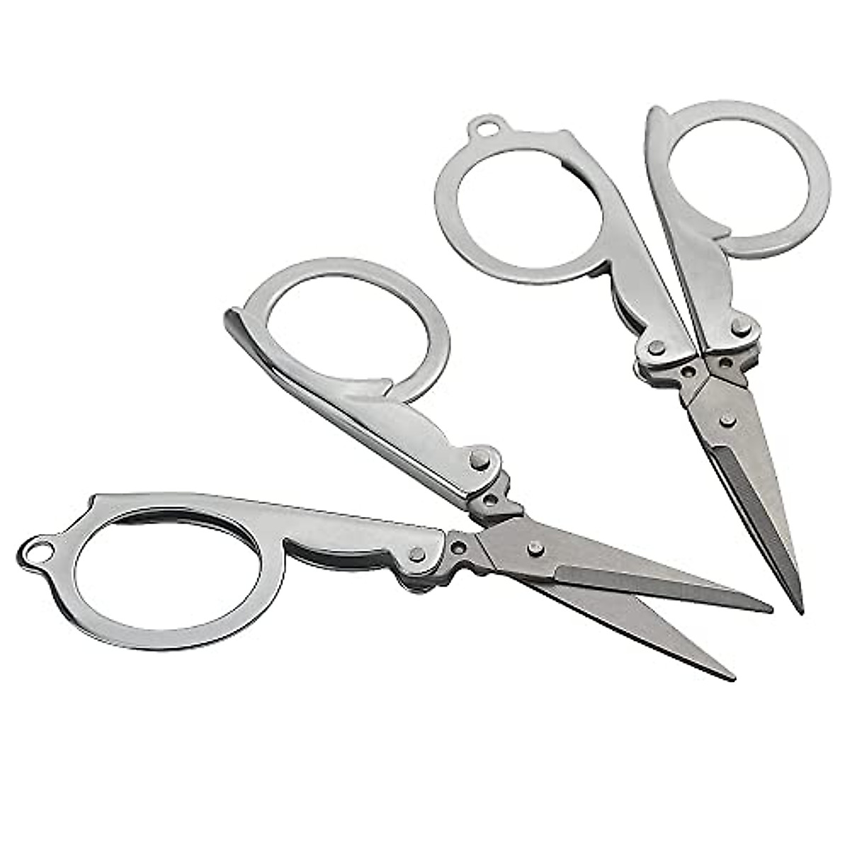 XINMEIWEN 12Pcs Small Folding Scissors Portable Travel Scissors Stainless Steel Cutter Mini Scissors Set for Home Office and Travel Trip Scissors