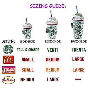 Bexbchh 4 Pack Reusable Iced Coffee Sleeves - Insulator Sleeve for Cold Beverages, Neoprene Cup Holder - Starbucks Coffee sleeve, Dunkin Coffee sleeve,More (Cactus)