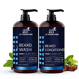 Artnaturals Beard Shampoo and Conditioner Set - Softens, Strengthens and Smooths Mustache and Beard Hair - All Skin and Hair Types