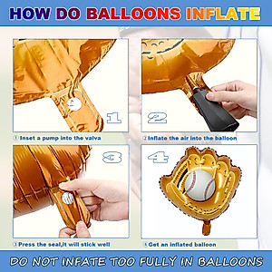 Baseball Party Balloons,Baseball Glove Jumbo Foil Mylar Balloon Baseball Bat Balloons for Birthday Sports Theme Supplies,Confetti Red and Blue white Foil Balloon Supplies Baby Shower Party Decoration