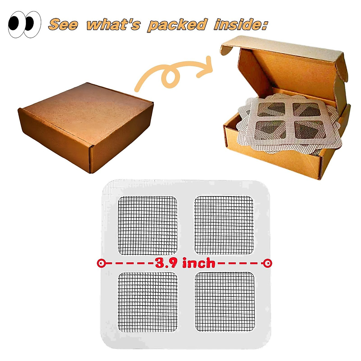 Disposable Shower Drain Hair Catcher, Shower Drain Mesh Stickers, Floor Drain Sticker, Sewer Hair Blocking Stickers Hair Strainer for Bathroom, Laundry, Bathtub, Kitchen, Sink. 30 PCS.