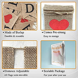 Uniwish Engaged Banner Burlap Bunting Garland Bridal Shower Engagement Party Decorations Rustic Wedding Save the Date Photo Props