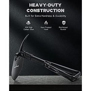 DARTMOOR Mini Folding Shovel High Carbon Steel, Portable Lightweight Outdoor Tactical Survival Foldable Mini Shovel, Entrenching Tool, Camping, Hiking, Digging, Backpacking, Car Emergency