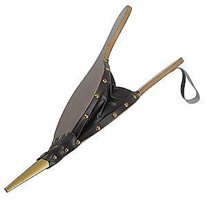 Z-COLOR 1PCS Brown Wood Fireplace Bellows 15" x 6.5" Outdoor Cooking Fan Air Blower