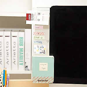 MINSA Fashion Multifunction Utility Acrylic Transparent Computer Monitors Side Panel/Memo Pads/Message Boards/Sticky Boards for Computer Screen, 1 Set (Left & Right) (Phone Holder)