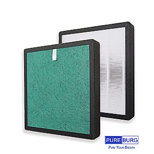 PUREBURG Replacement FIlter Compatible with Elechomes A3B, A3B WIFI,Olansi KJ200-A3B Air Purifier & Habitat 280a(e) Air Purifier,2-Pack H13 4-Stage Filtration