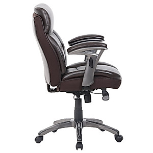 Serta® Smart Layers™ Siena Ergonomic Bonded Leather Mid-Back Manager's Chair, Brown