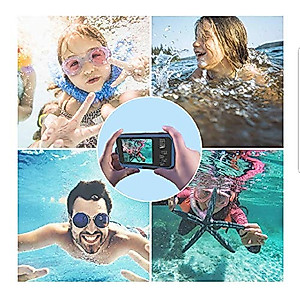 Waterproof Digital Camera for Snorkeling 24 MP Video Recorder Full HD 1080P Bundle with Swimming Goggles, 32GB SD Card, Floating Wrist Strap. DV Recording Point and Digital Shoot, Dual Screen.