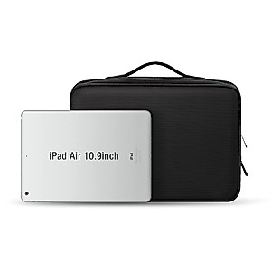 MoKo Travel Cosmetic Bags, Professional Nylon Cosmetic Makeup Case Bag Box Organizer with Handle & Adjustable Dividers Compartments for Cosmetics Makeup Brushes Tools Skincare Products – Black