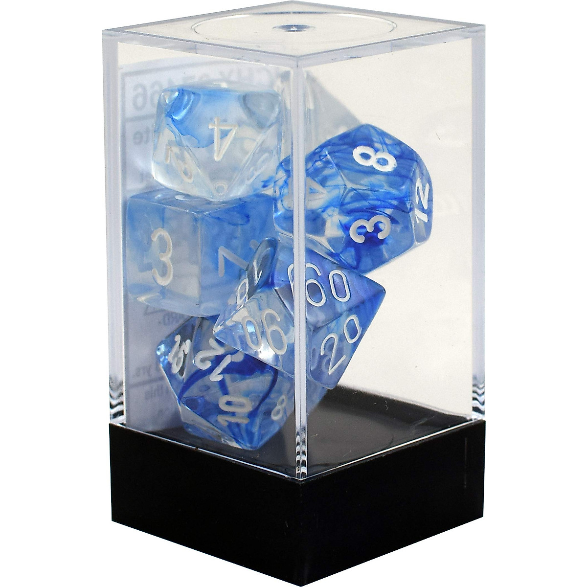 Chessex Manufacturing Nebula Dark Blue White Numbers Dice Set Of 7 CHX-27466