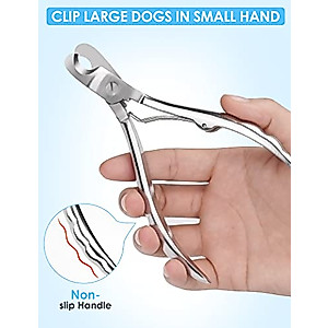 Gobeigo Dog Nail Clippers with Nail File, Professional Heavy Duty Dog Nail Trimmer, Full Martensite Steel Razor Sharp Blade Best for Large Dogs/Thick Toenail Pets/Old Cat, Ergonomic Non-Slip Handles