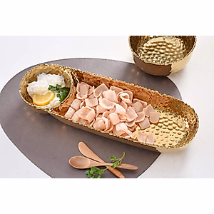 Pampa Bay Porcelain Chip & Dip Bowl and Tray Snack Platter (Gold)