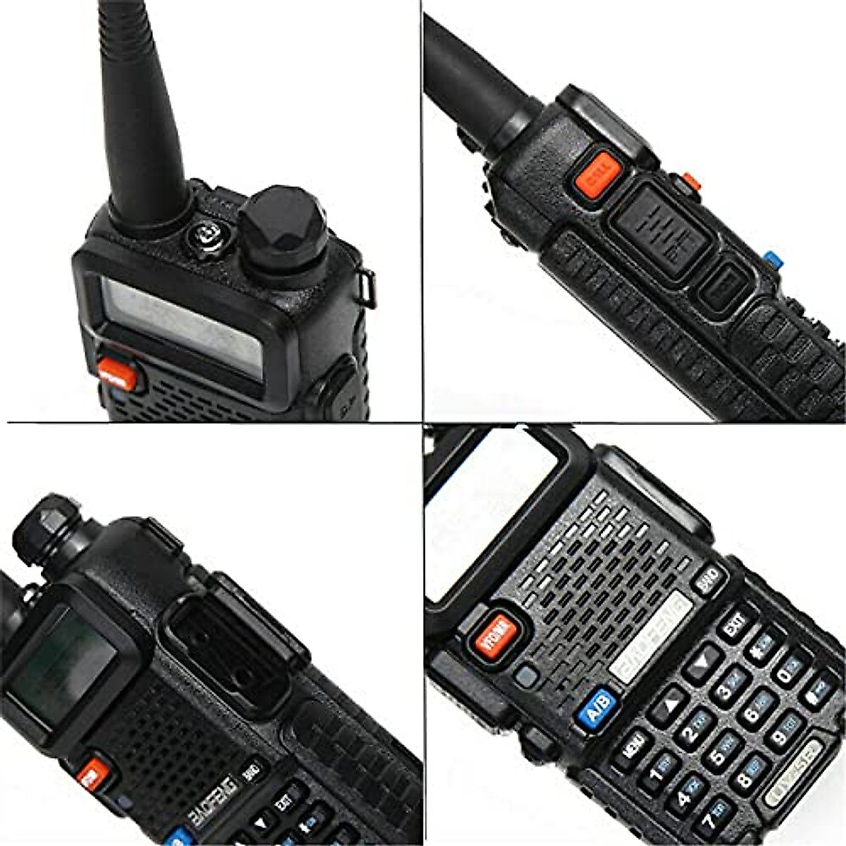 2 Pack Baofeng UV-5R Two Way Radio Ham Radio Handheld Rechargeable Long Range Portable Baofeng Walkie Talkie with 2 Pack 771 Antenna (Black)