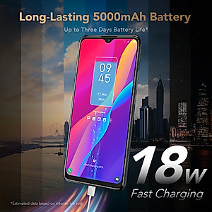 TCL 30XL |2022| Unlocked Cell Phone, 6.82 inch Vast Display, 5000mAh Battery, Android 12 Smartphone, 50MP AI Quad-Camera, 6GB RAM + 64GB ROM, US Version Mobile Phone, Night Mist (Renewed)