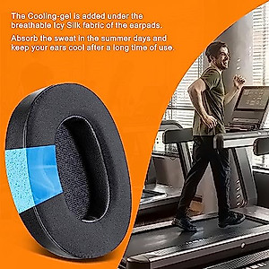 SOULWIT Cooling Gel Ear Pads Cushions for Sony WH-XB900N/WH-CH710N(WHCH710N WHCH710 CH710)/WH-CH720N(WHCH720 CH720)/WH-RF400(WHRF400)/MDR-RF895RK, Ear Pads Cushions with Noise Isolation Foam - Black