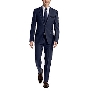 Calvin Klein Men's Slim Fit Suit Separates, Solid Medium Blue, 34W x 30L
