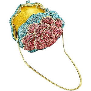 Women's Evening Handbags Evening Clutch Evening Clutch Fashion Rhinestone Clutch Ladies Wedding Party Cocktail Tote Bag (Color : Blue White)