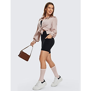 VANTONIA Biker Shorts for Women High Waist - 6'' Womens Gym Workout Yoga Shorts with Pockets Spandex Shorts Black X-Small